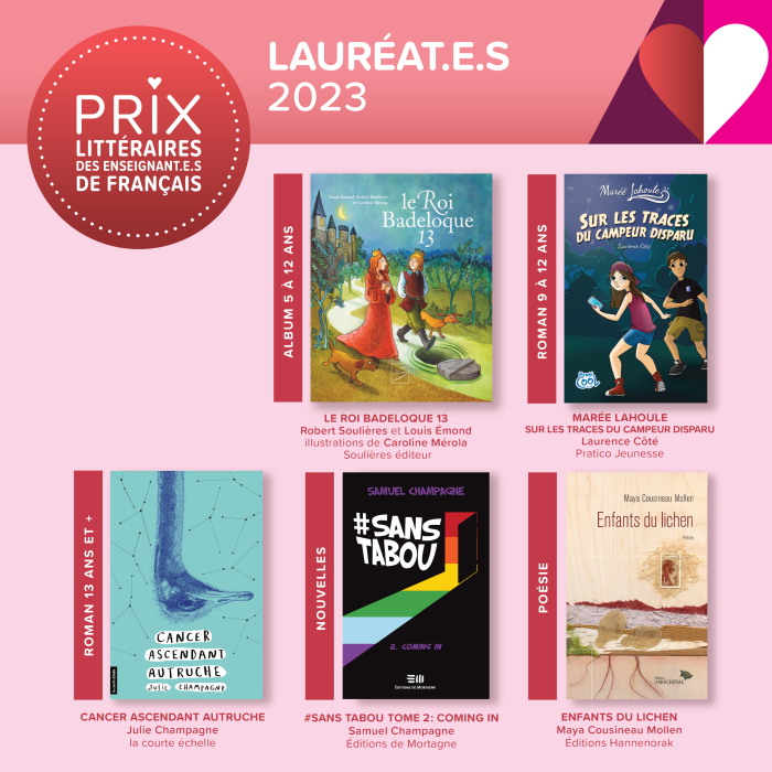 Dévoilement des lauréat·e·s des Prix littéraires des enseignant.e.s de ...